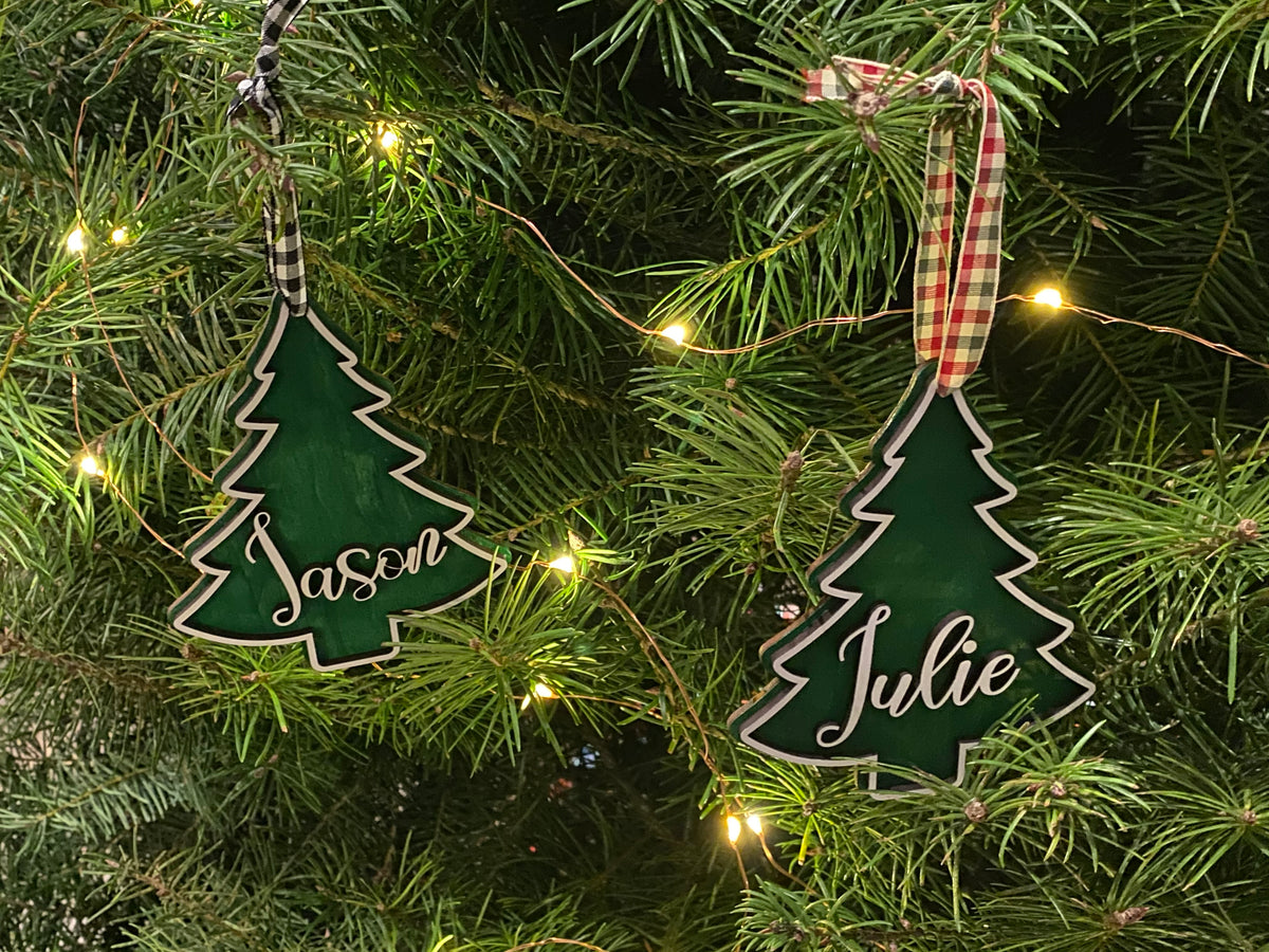 Christmas Tree Ornament | Laser Engraving | The Branded Iron